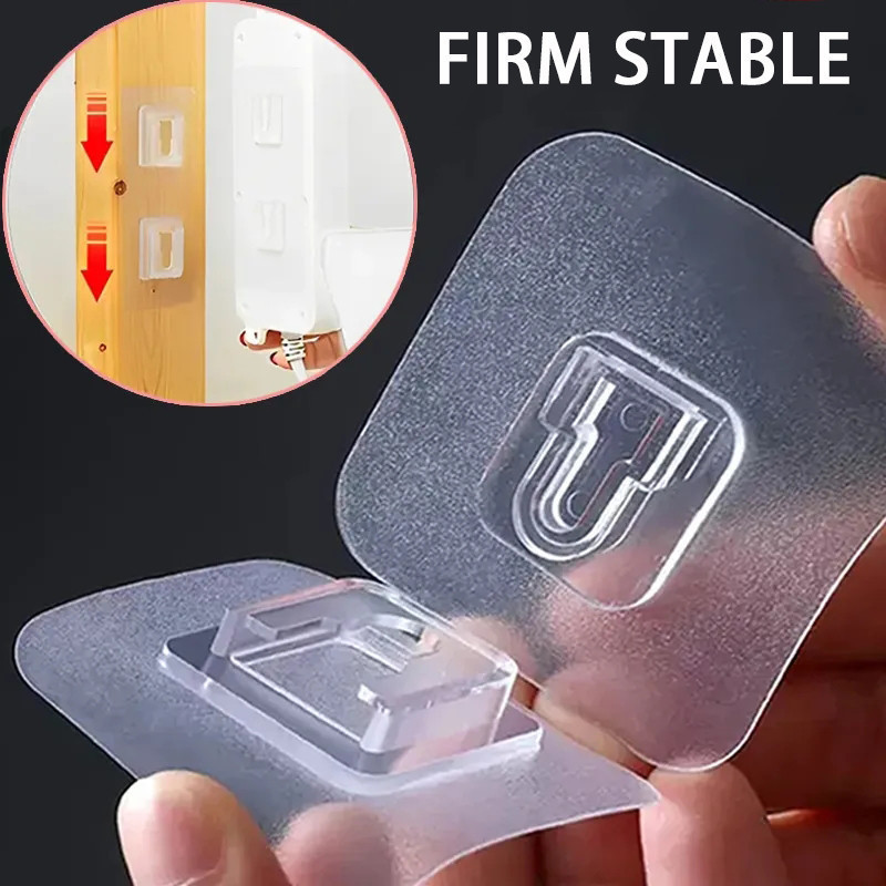 Double-Sided Self Adhesive Power Strip Fixator Wall Hanger Transparent ...