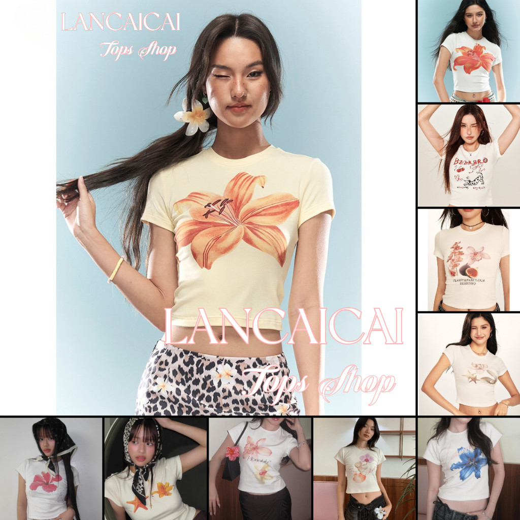 READY STOCK ）baby Tee Croptop For Woman Round neck T-shirt short sleeve ...