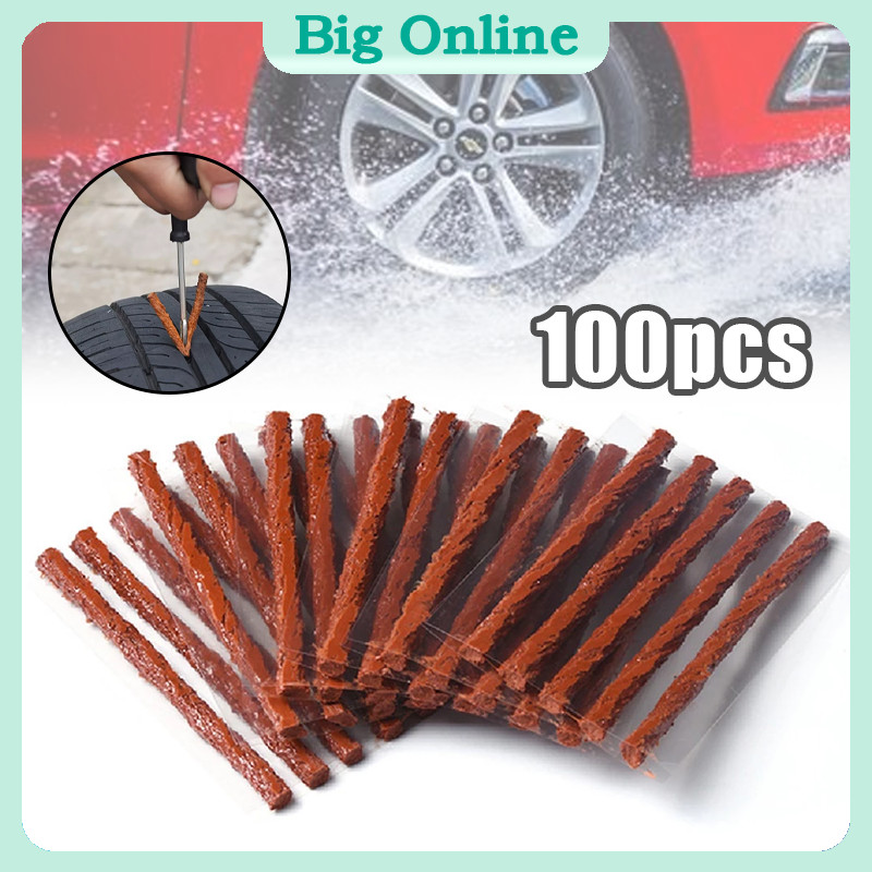 100pcs Tyre Tubeless Repair Seal Strip Tire Puncture Repairing Rubber ...