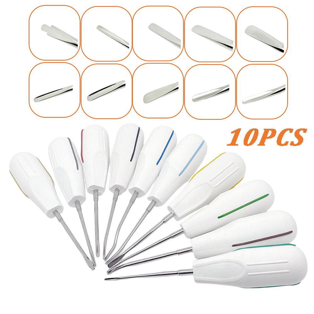 10pcs/set Dental Root Fragment Luxating Elevators Tooth Extraction ...