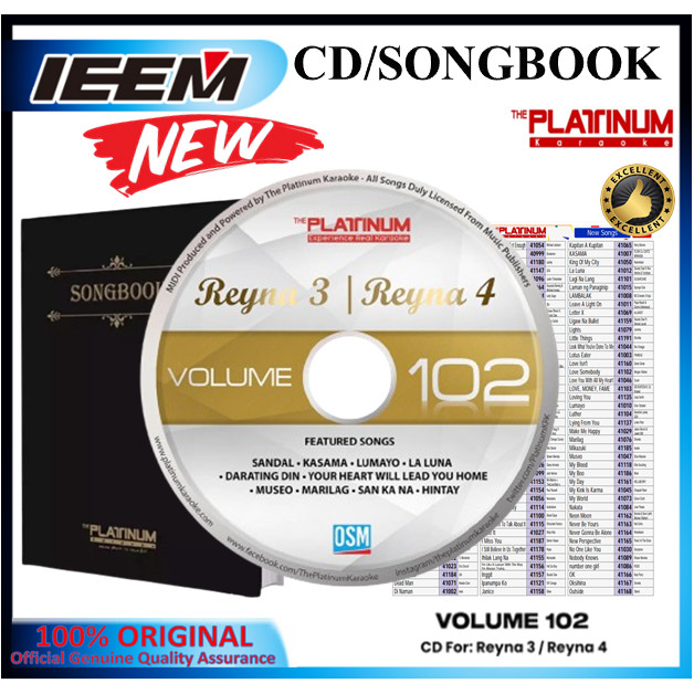 Platinum Reyna 3 Songbook + Songlist + CD vol 102 (orignal) | Shopee Philippines