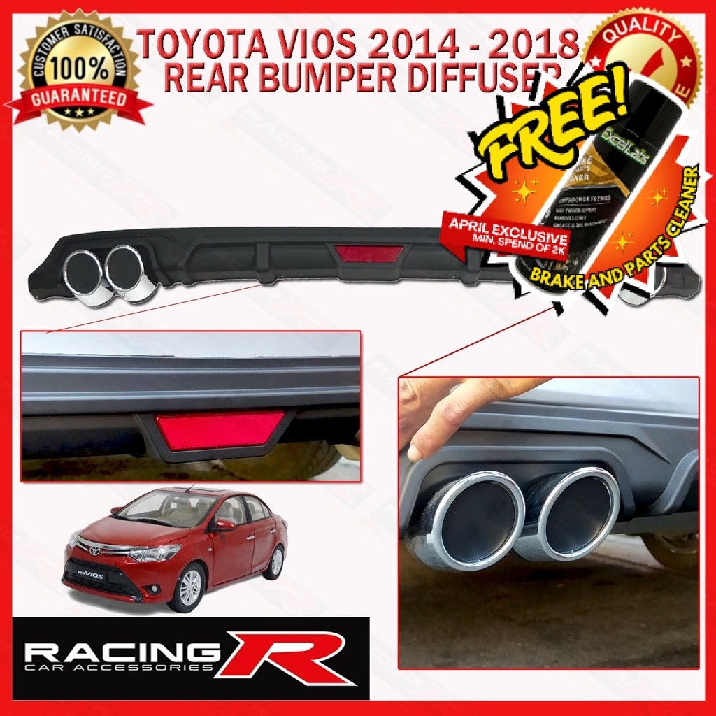 Toyota Vios 2014 to 2018 Rear Bumper Lip Diffuser 2015 2016 2017 ...