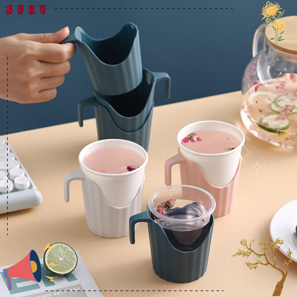 SUHU 6pcs Paper Cup, Insulation Against The Hot Thick Plastic Beverage ...