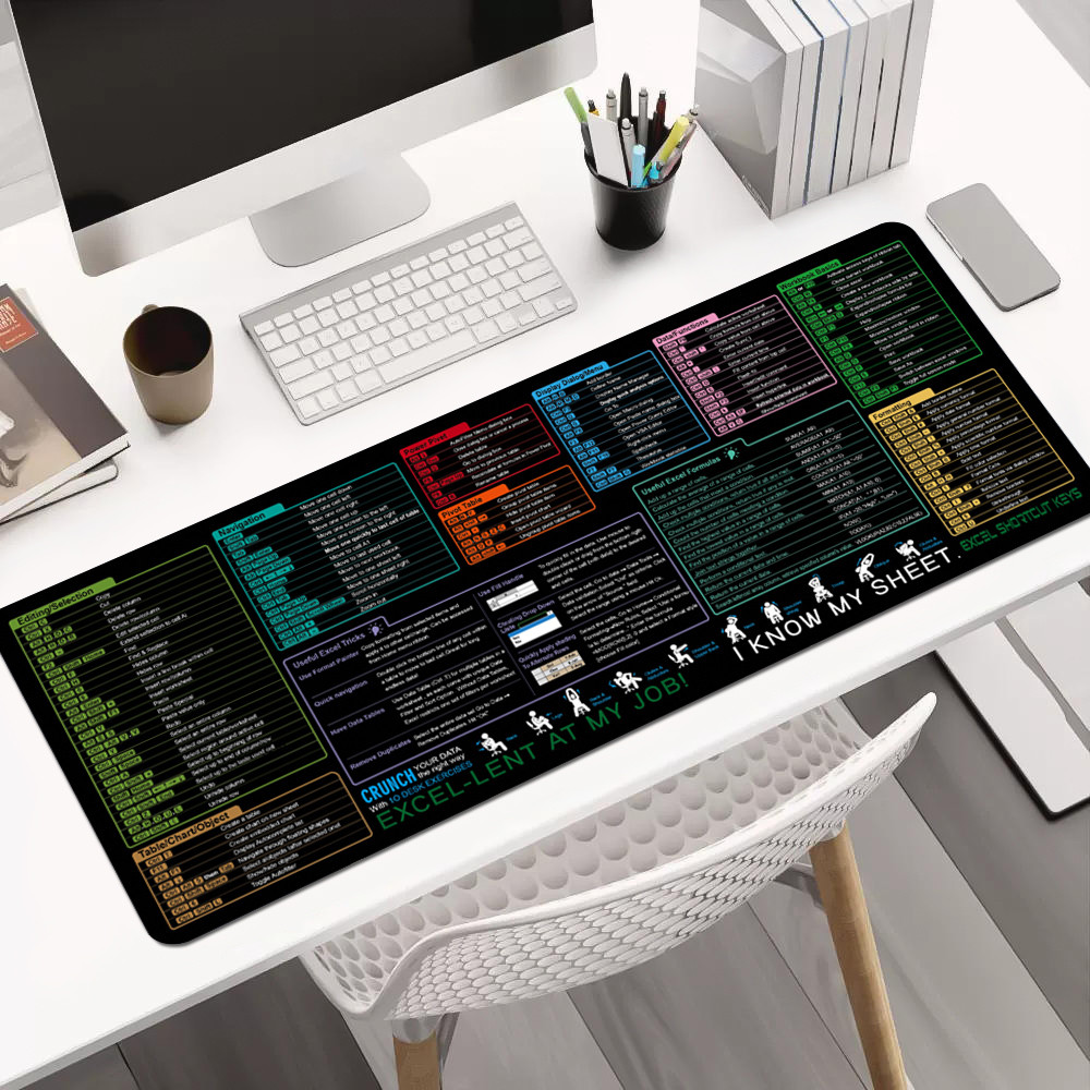 Excel Shortcut Keys Mouse Pad - Extended Large Office Spreadsheet ...