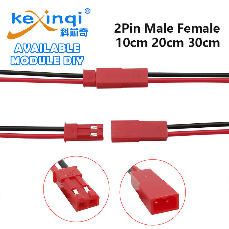(10pcs) 2Pin Male Female Connector 22 AWG JST Plug Cable for LED Light ...
