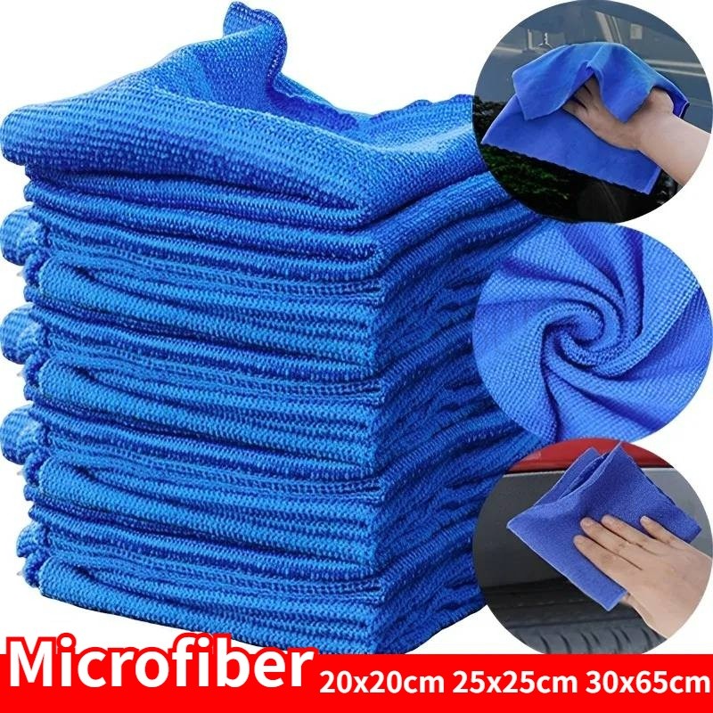 Blue Towel Absorbent Rag Kitchen Soft Washing Polish Cloth Auto ...