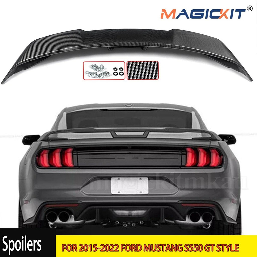 FOR 2015-2022 FORD MUSTANG S550 GT STYLE GLOSSY BLACK REAR TRUNK ...