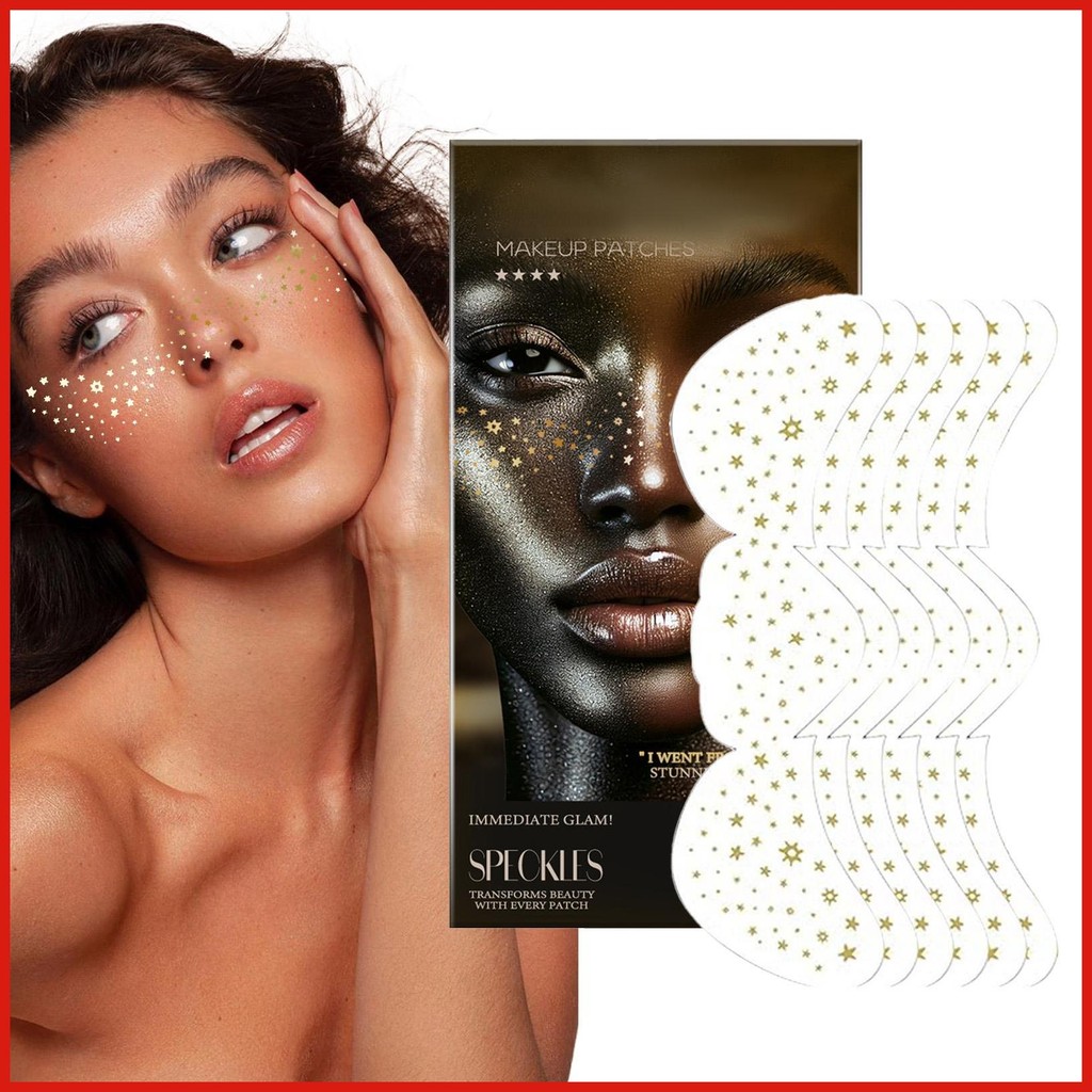 Face Temporary Speckle Sticker Gold Speckle Face Glitter Decals Fake ...