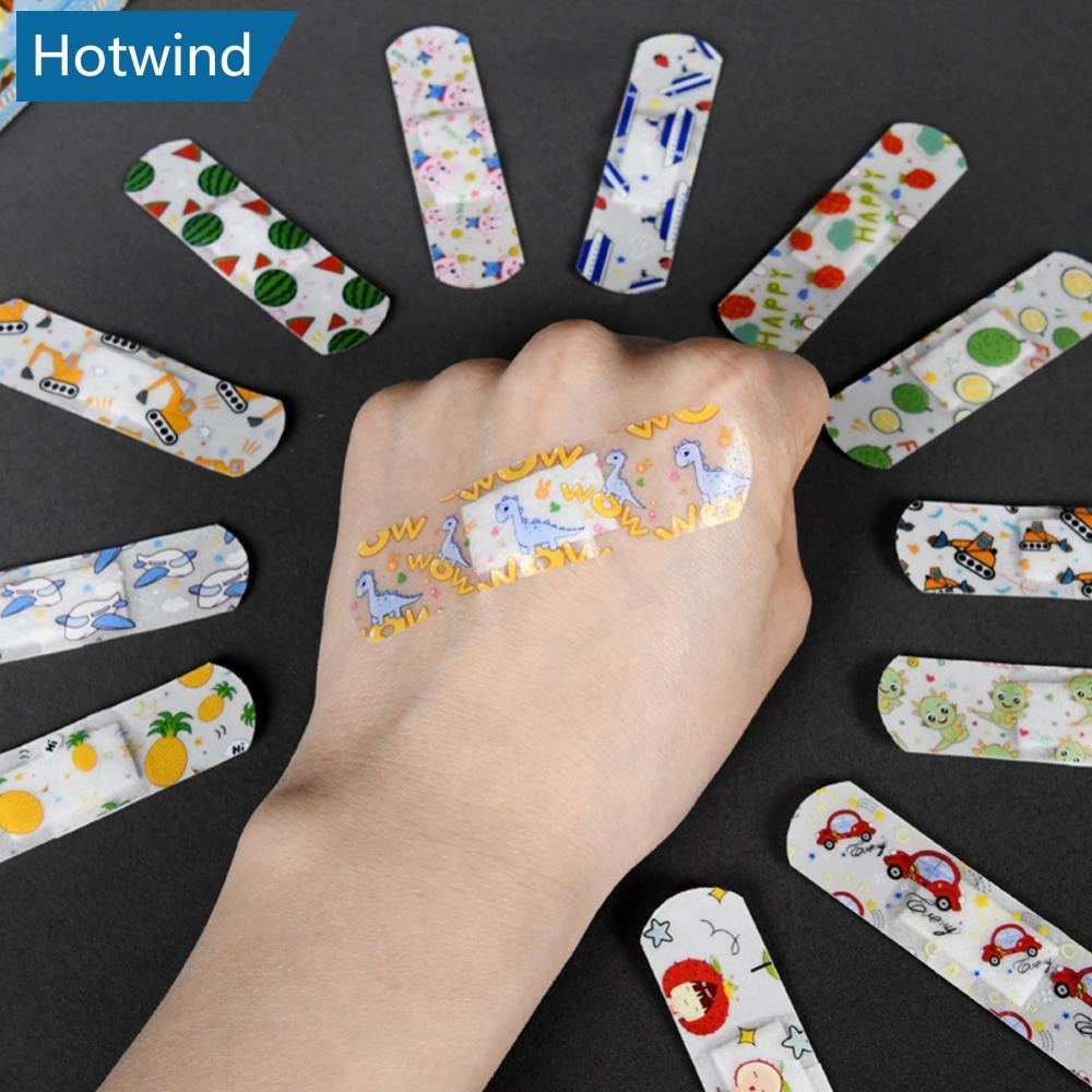 HW 120pcs/box Cartoon Transparent Band Aids Waterproof Breathable Cute ...