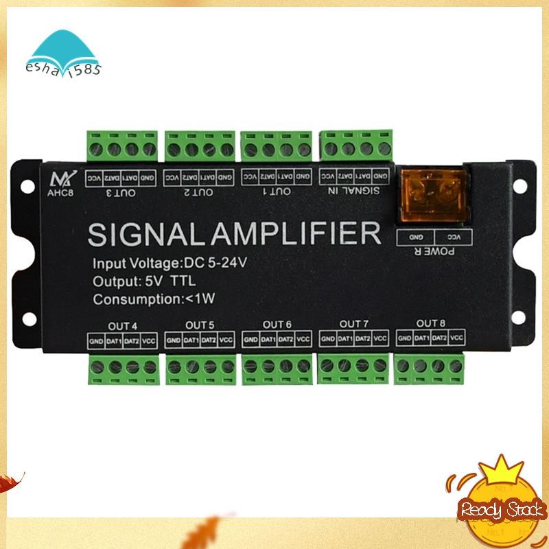 【Eshai585】8CH LED Strip Signal Amplifier,WS2812 5V SPI TTL Signal Output for WS2811 WS2815 ...