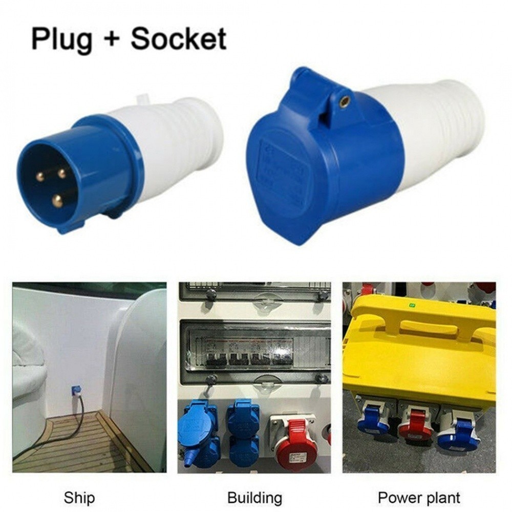 Industrial Waterproof Plug Socket EARTH INDUSTRIAL MALE/FEMALE SITE ...