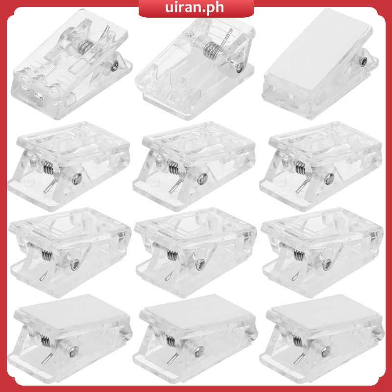 30 Pcs Self-adhesive Clip Hanging Spring Clips Clear Id Cards ...