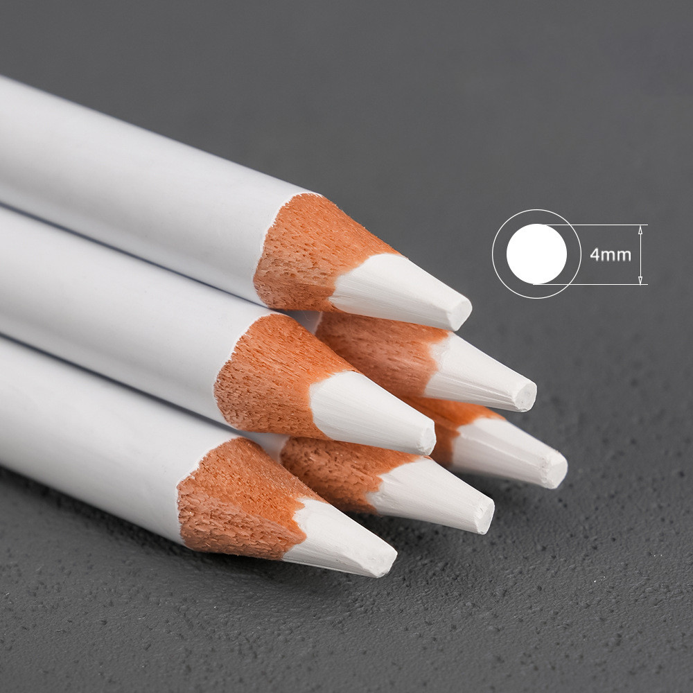 6Pcs/Set Art Sketch White Charcoal Pencils 4mm Lead Core Soft Medium ...