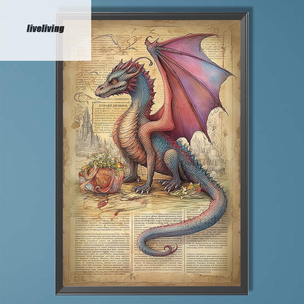 5D DIY Full Round Drill Diamond Painting Dragon Kit Home Decor Art ...