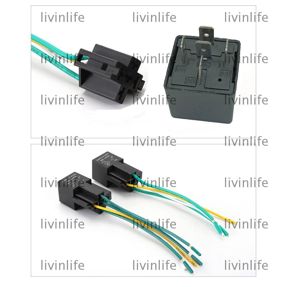 LIVINLIFE Automotive Relay, 20A 40A High Quality Relay Socket, 5 Wire ...