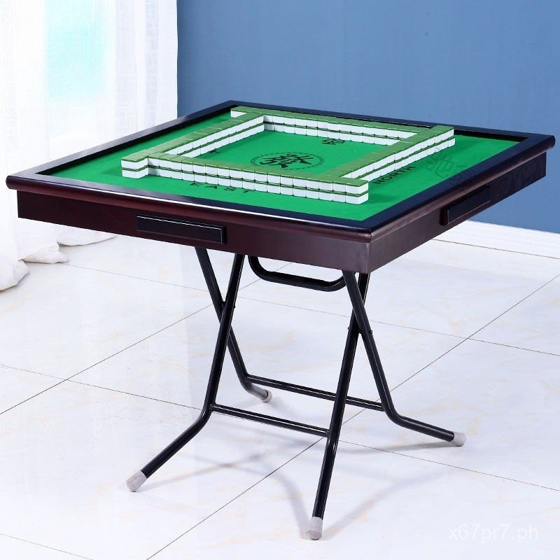 w*Hand Rub Mahjong Table Household Foldable Table Chess and Card Table ...