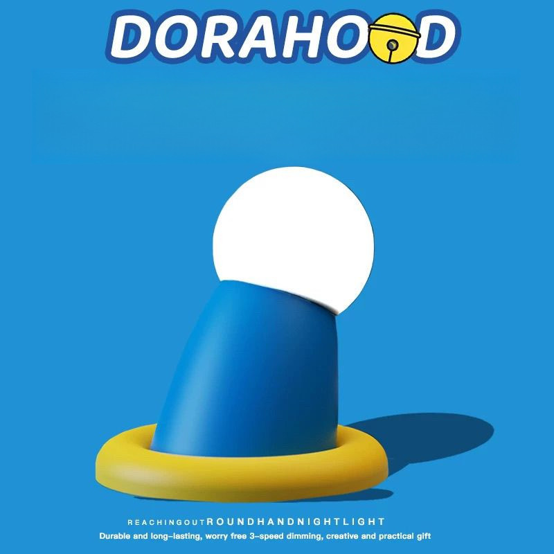 Stretch out round Hand Small Night Lamp Cute Blue Fat Doraemon Small ...