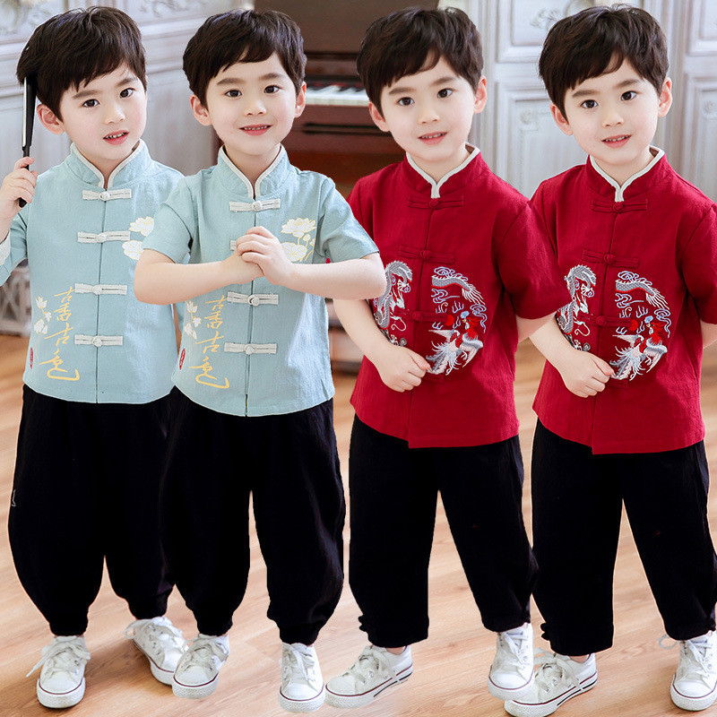 Boys Tang Suits Kids Cheongsam Suits Boys Hanfu Sets Chinese New Year ...