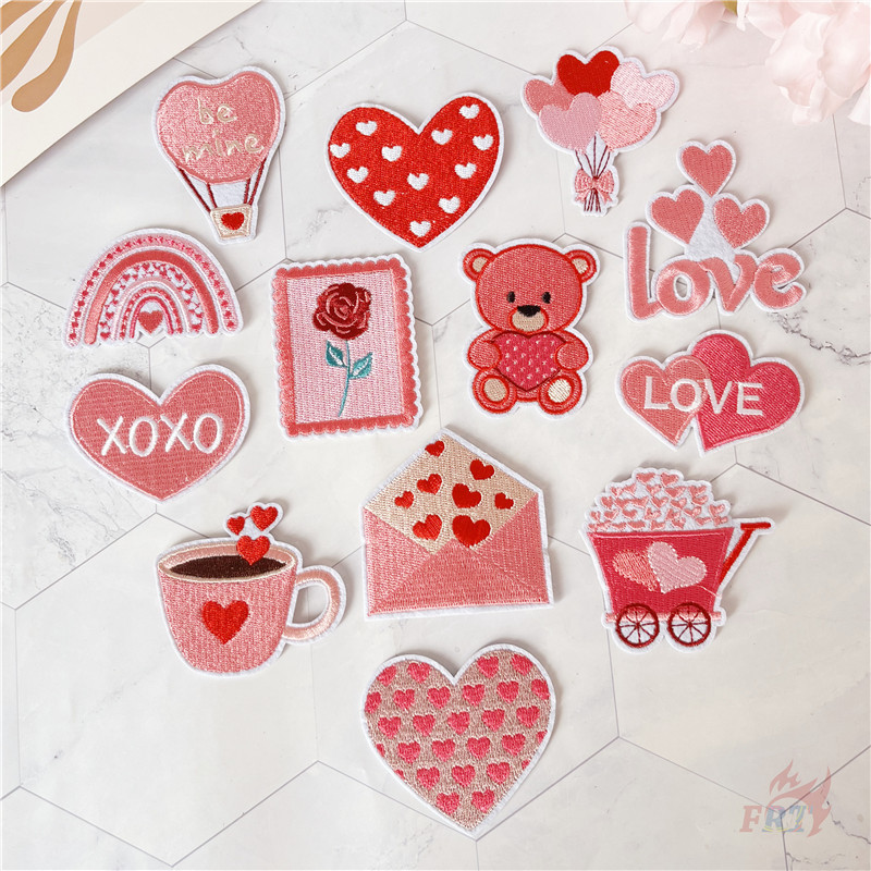 ♥ Ins - Valentine's Day Iron-On Patch ♥ 1Pc Pink Love DIY Sew on Iron ...
