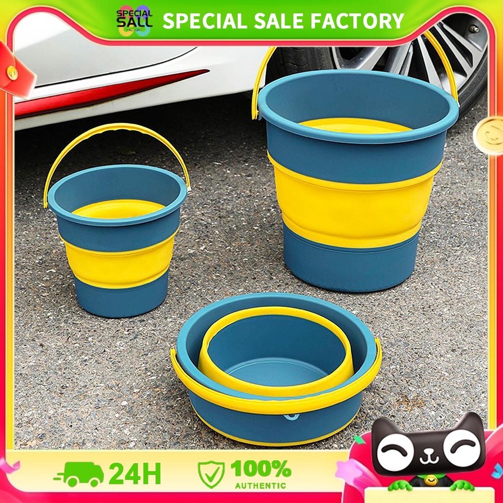 Portable folding cleaning bucket, car-mounted fishing bucket, household ...