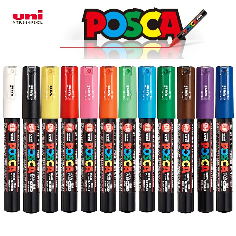 UNI POSCA Acrylic Marker 1PC 13 Color pen PC-1M 3M 5M Poster Fabric ...