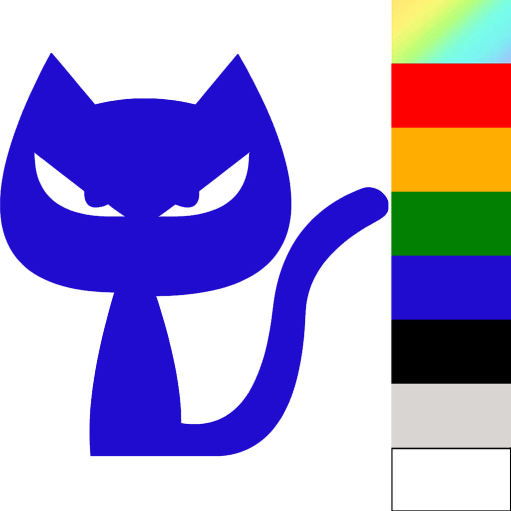 Unique Evil Cat Cartoon Silhouette Reflective Colorful Stickers Eight ...