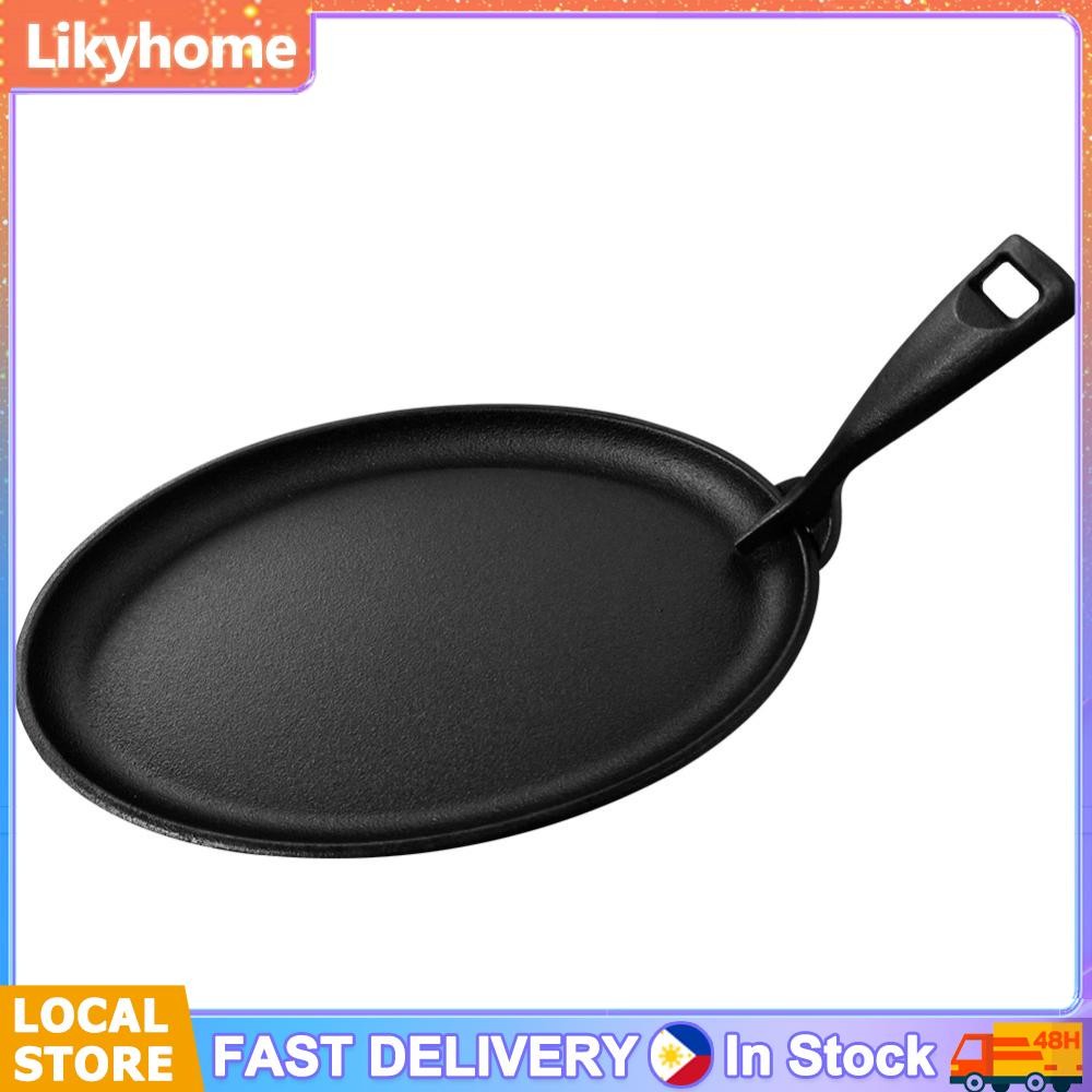 10.6 X 6.89in Cast Iron Steak Plate Oval Shape Fajita Skillet Sizzle ...
