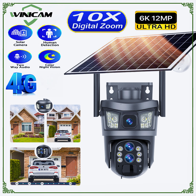 V380 PRO Camera 12MP 10X Zoom Three Lens Wireless CCTV IP PTZ Cameras ...