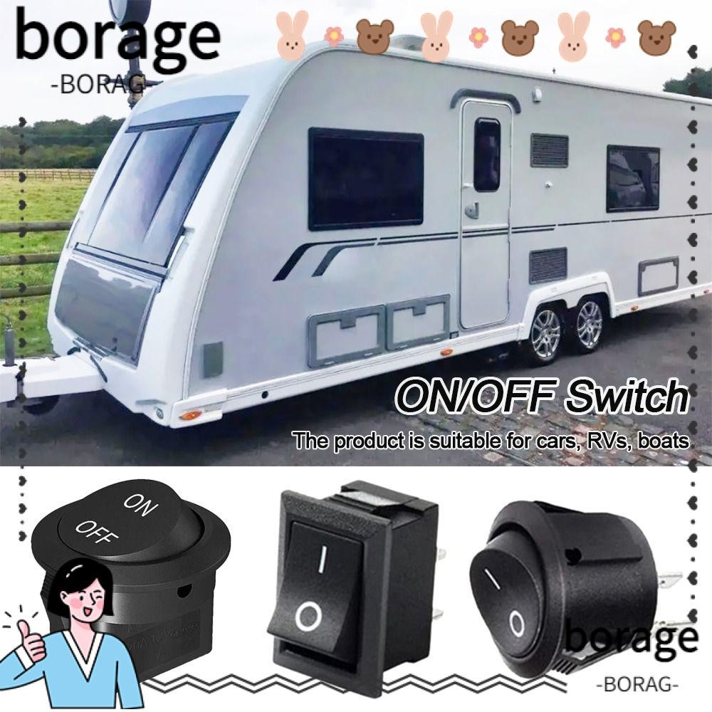 BORAG Circular Switch, 12V 24V Toggle Switch ON/ Switch, Mini 20MM Push ...