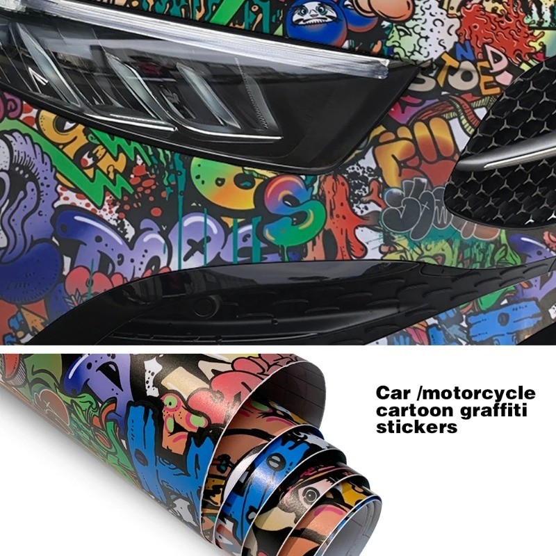 Graffiti Painting Car Film Cover Adhesive Vinyl Wrap for Motorcycles ...