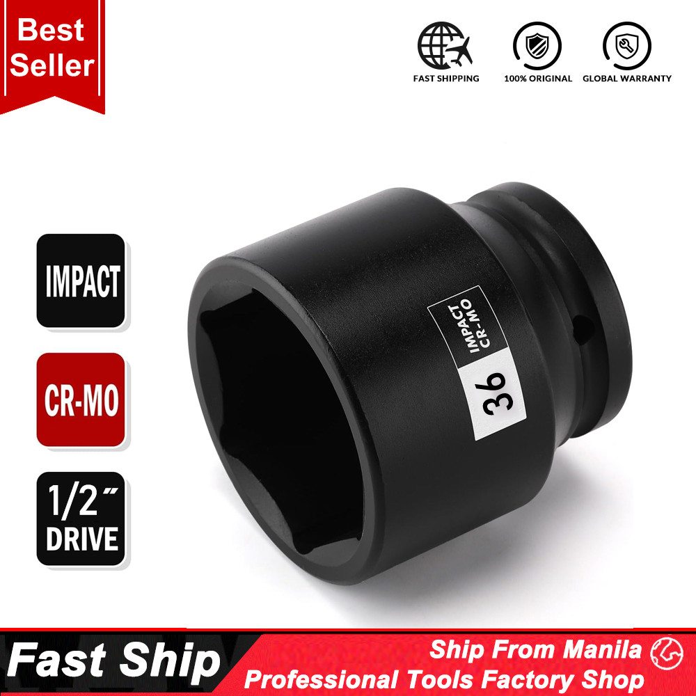 Deep Impact Socket 1/2" Drive 36mm 6 Point Spanner Wrench Metric Axle ...