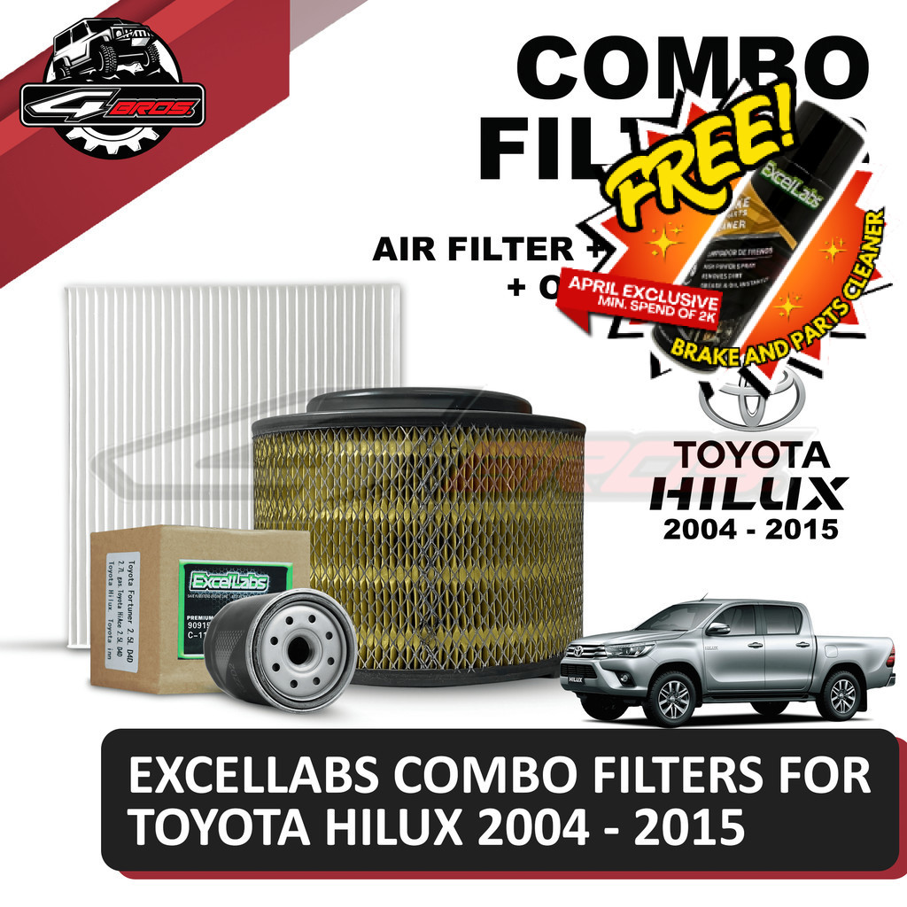COMBO FILTERS for Toyota Hilux 2004 to 2015 - ( Air Filter + Cabin ...