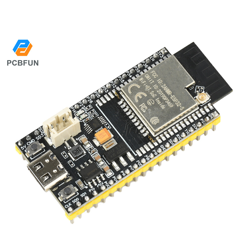Pcbfun Esp32 Wifi Development Board Module 24g With Battery Interface Onboard Esp32 S Module