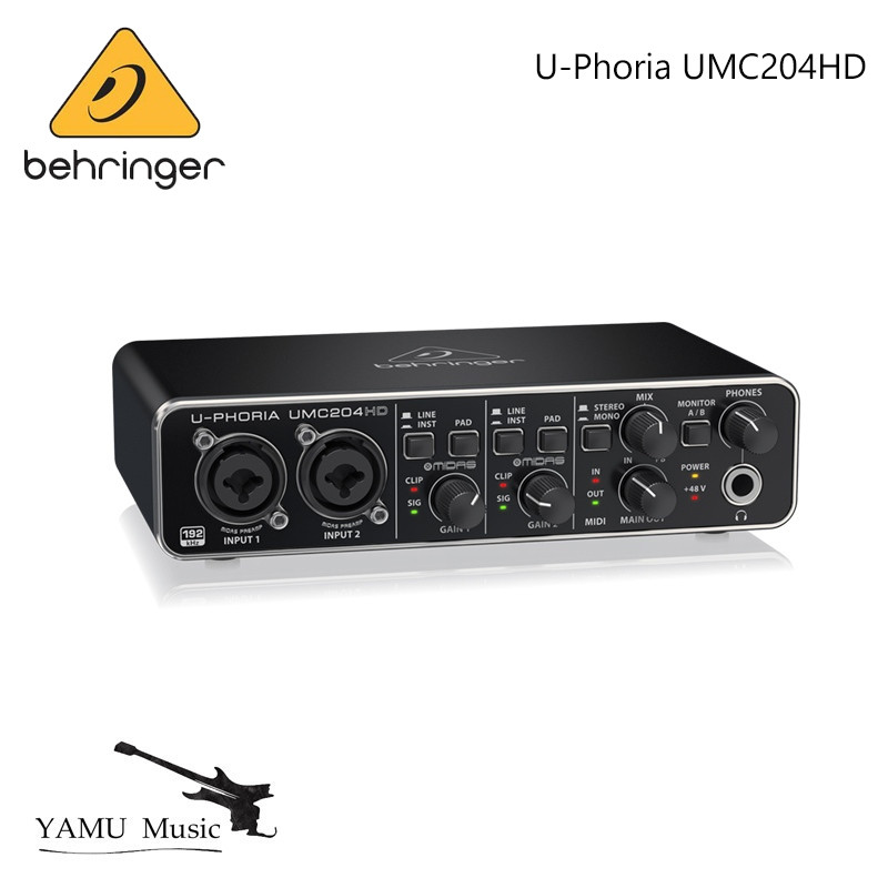 Behringer U-Phoria UMC204HD Audiophile 2x4, 24-Bit/192 kHz USB Audio ...