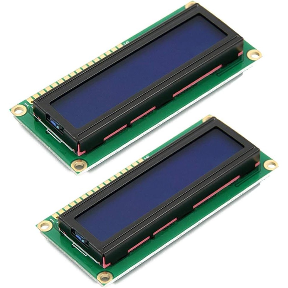 2pcs DC3.3V HD44780 1602 16x2 Character LCD Display Adapter Module Blue ...