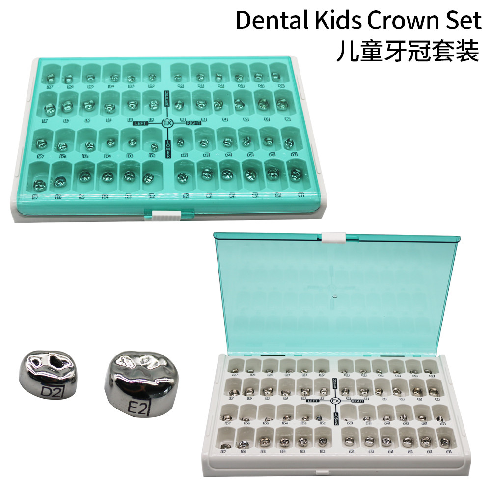 48Pcs/Set Kids Crown Stainless Steel Crown Primary Molar Crown Protect ...