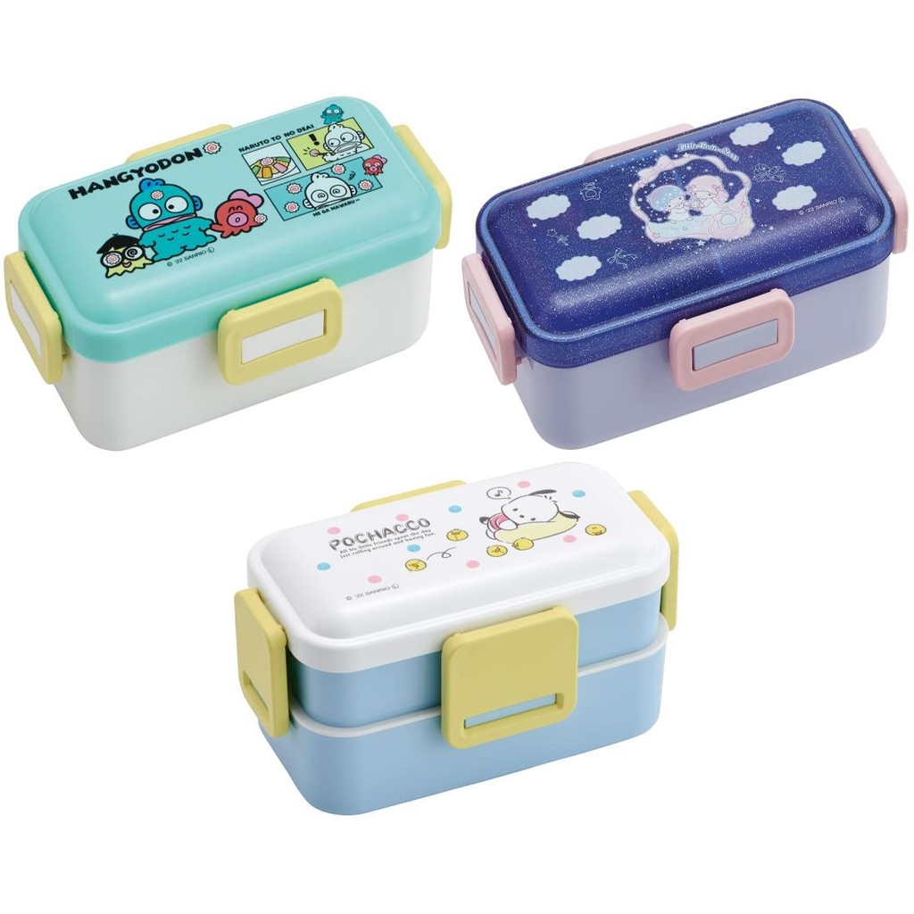Skater Bento Box 2 Tiers 600ml for Women Antibacterial Fluffy Dome Lid Made in Japan Sanrio ...