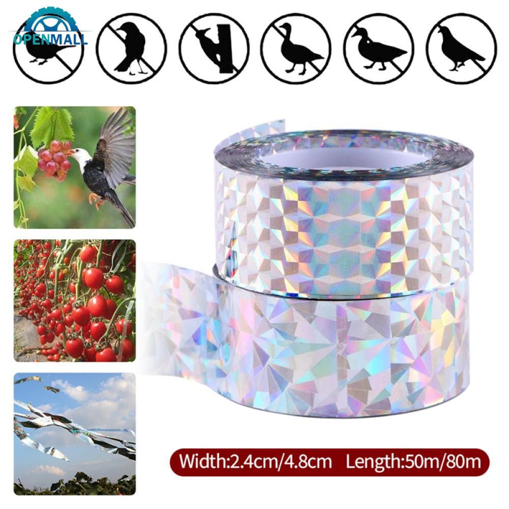 OPENMALL 50m/80m Anti Bird Tape Flashing Reflective Bird Repellent Tape ...