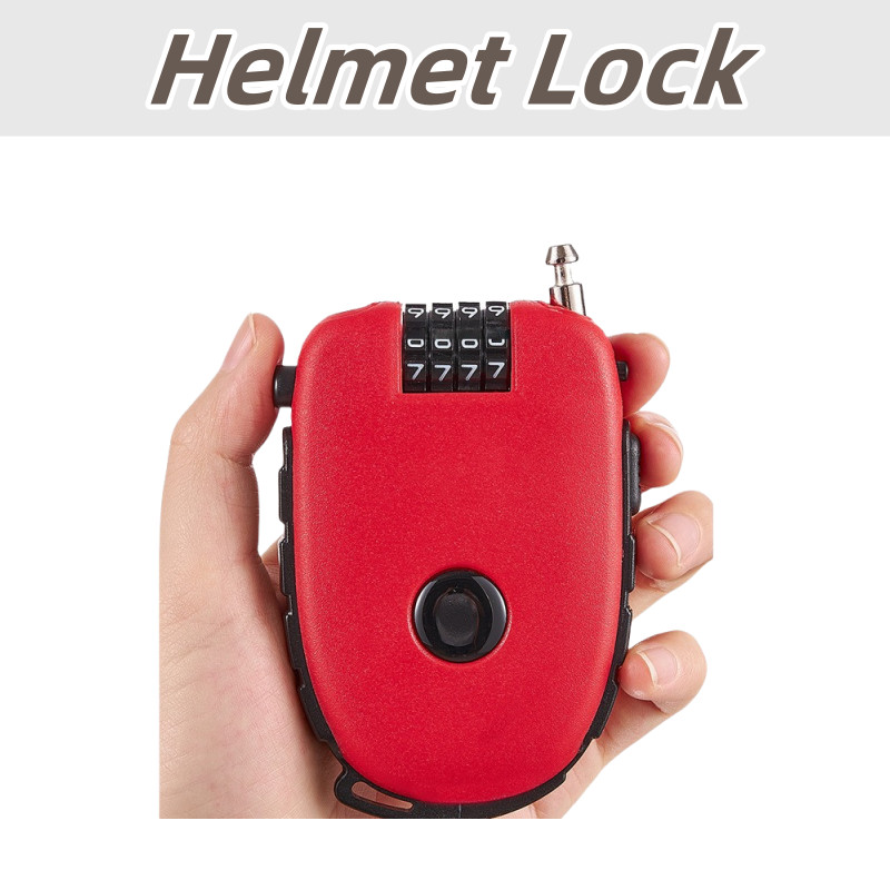 Bike Lock Helmet Anti Theft Lock Stretchable Wire Rope Helmet Lock Wire ...