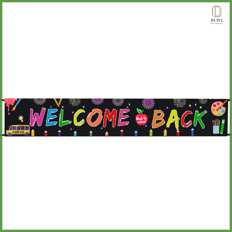 Back to School Banner First Day Welcome Sign Layout Backdrop Classroom ...