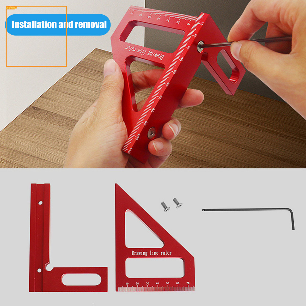 AREL 45-degree Angle Measuring Tool Angle Ruler High Precision Multi ...