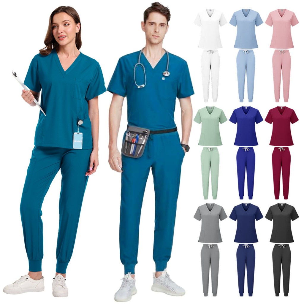 Fashion Elastic Wrinkle Resistant Breathable Scrub Suit Set with cargo ...