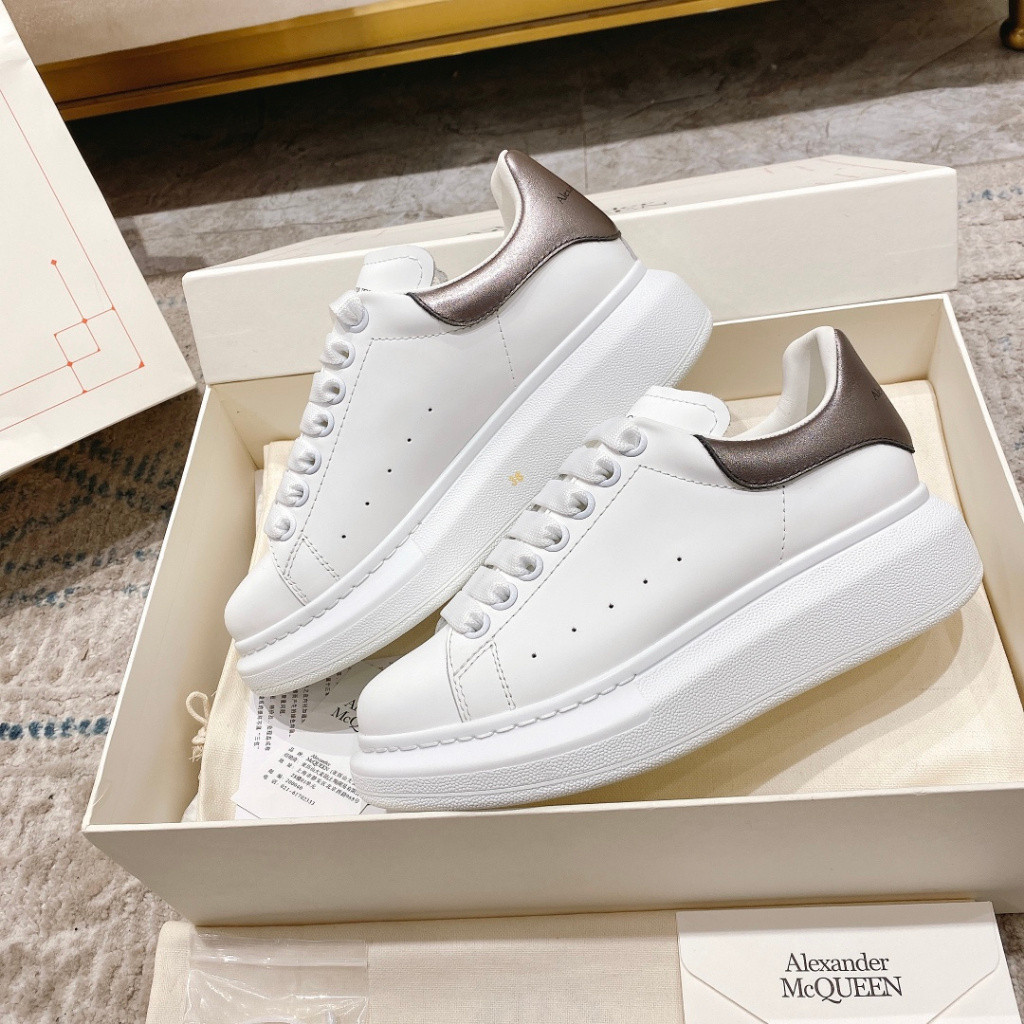 ALEXANDER MCQUEEN GunmetalLeather Tail Neutral Platform Perfect Height ...