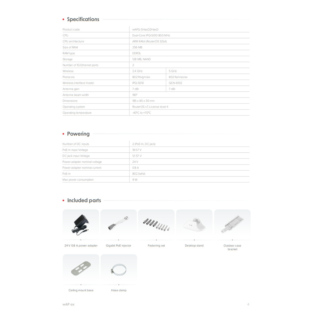 MikroTik wAP ax - Up to 3000Mbps Waterproof Dual-band Outdoor WiFi 6 ...
