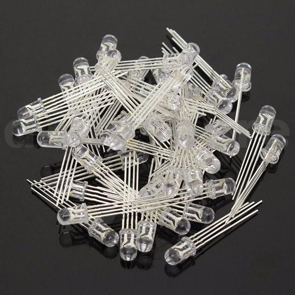 50pcs LED RGB Common Cathode 4-Pin F5 5MM Diode | Shopee Philippines