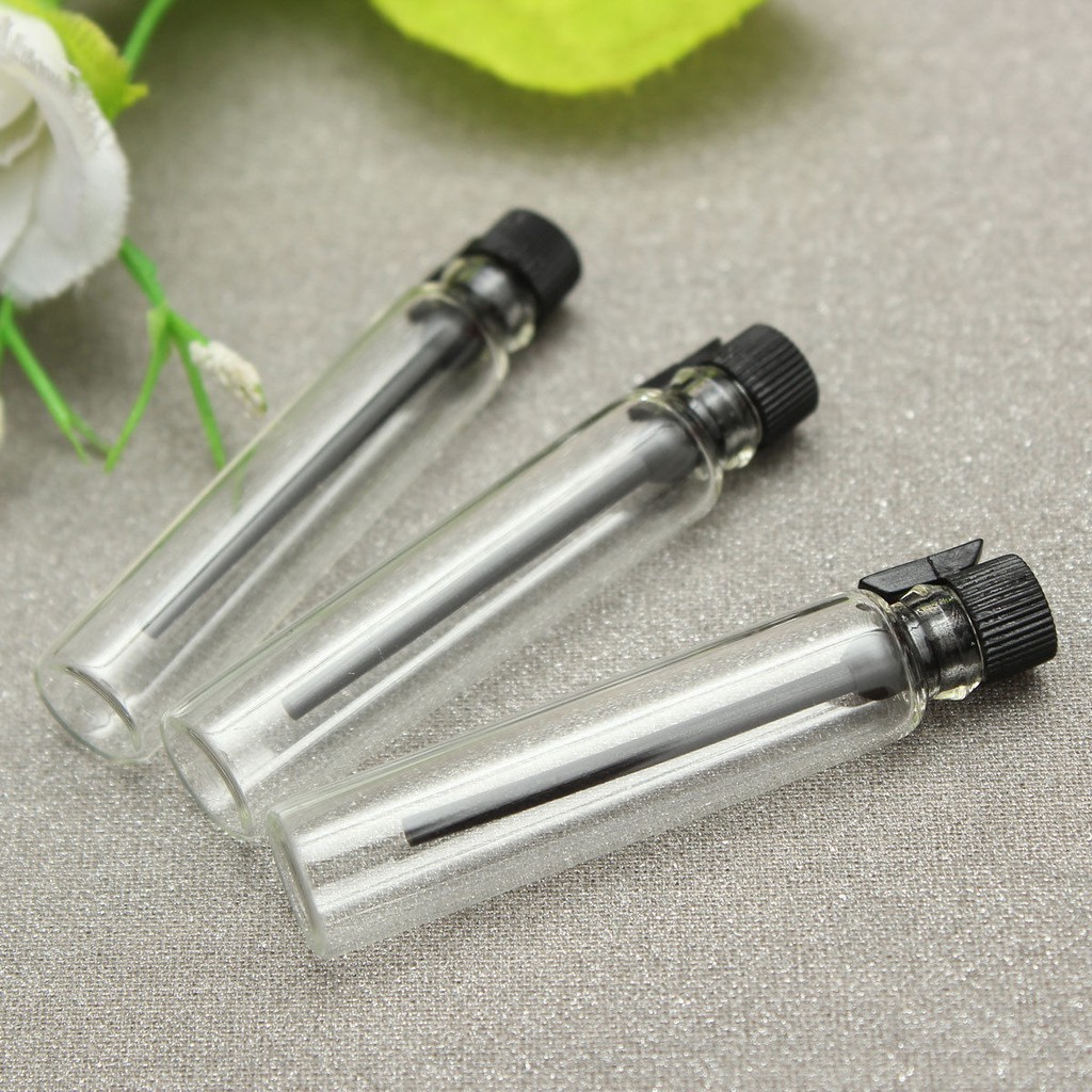 10pcs 2ml/3ml Black White Empty Small Clear Glass Perfume Sample Vial ...