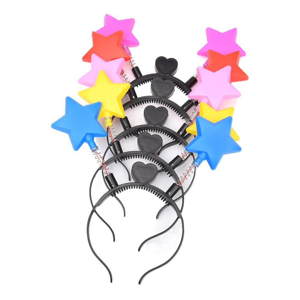 Light Up Star Headband LED Shinning Bouncing Star Headpiece New Year ...