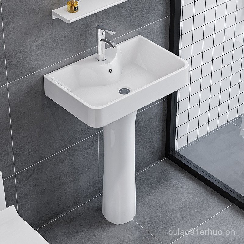 Household Ceramic Pillar Basin Small Apartment Wash Basin Bathroom ...
