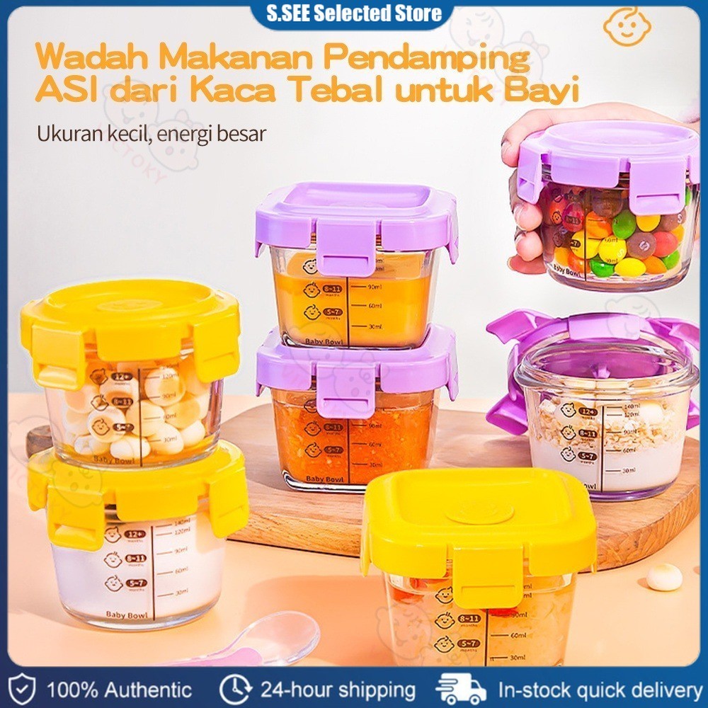 3PCS Portable Baby Glass Food Box Storage Freezer And Heat-resistant ...