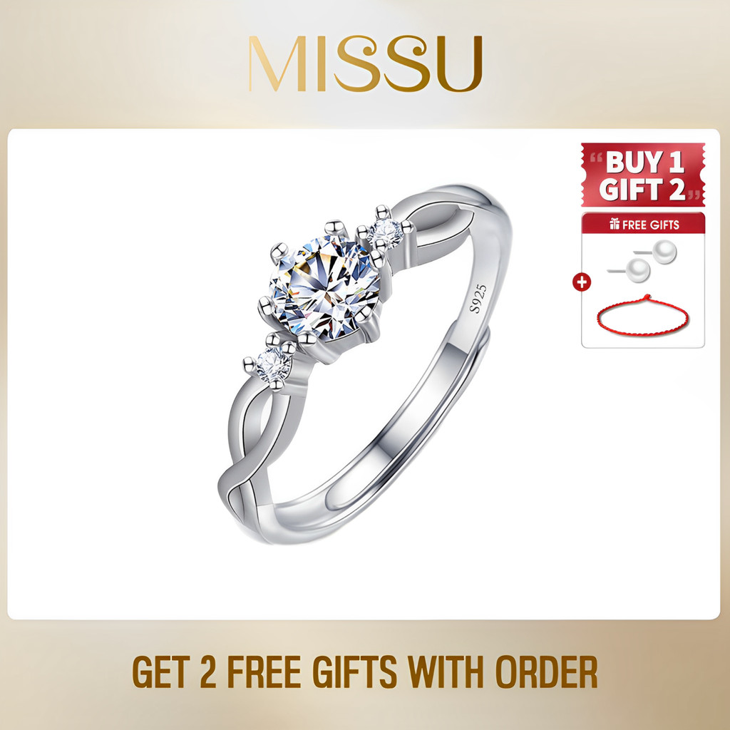 Missu 925 Silver Diamond Infinity Promise Ring for Women Adjustable ...